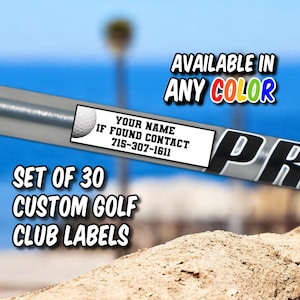 Customized Golf Club Labels - Set of 30 Personalized ID Stickers ...
