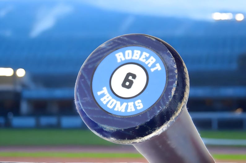 Personalized Baseball & Softball Bat Knob Stickers, Helmet Number ...
