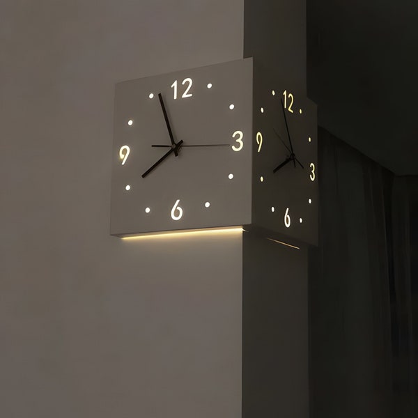 Corner Wall Clock - Etsy