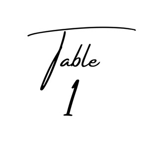 Table Numbers - Black and White - INSTANT Download. - Etsy