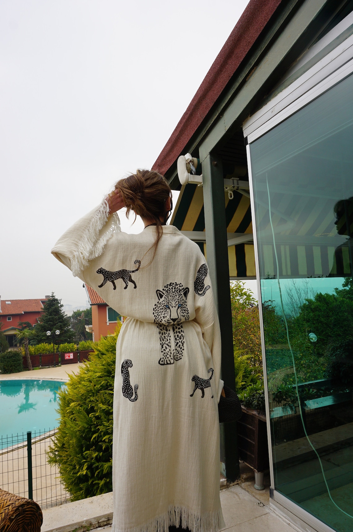 Handmade Cotton Muslin Leopard Kimono Robe, Boho Beachwear - Etsy