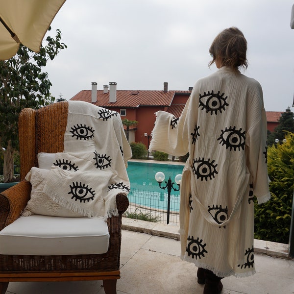 Evil Eye White Robe - Etsy