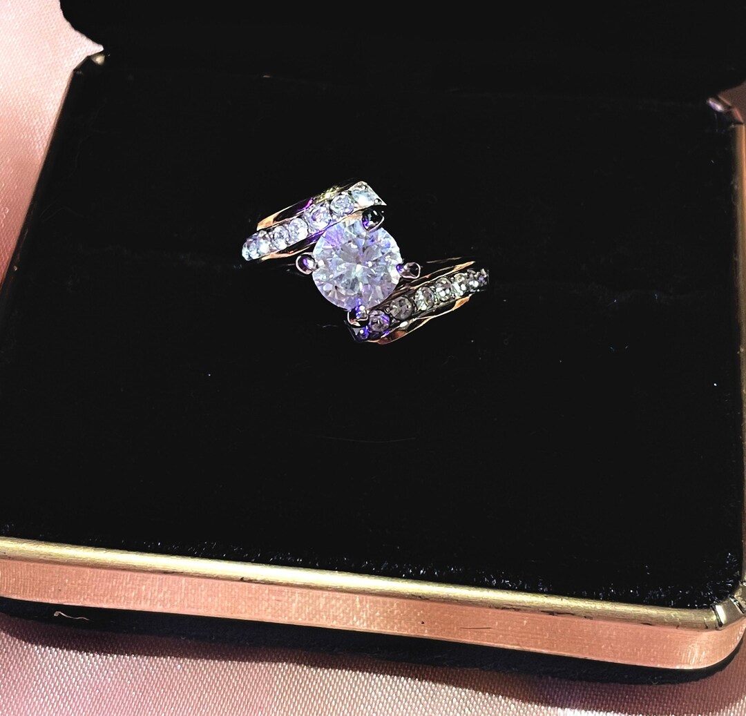 Vintage Custom RS Covenant Gold Tone Sterling Silver Cubic Zirconia ...