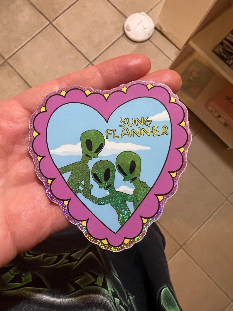 Alien Simpsons Inspired Glitter Sticker Misprinted Version - Etsy