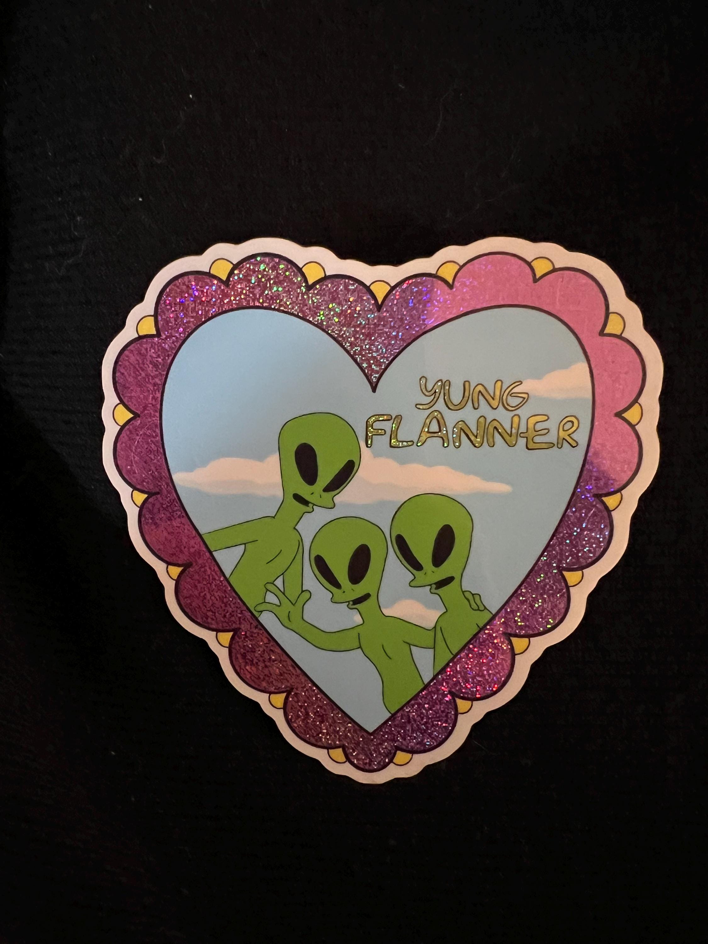 Alien Simpsons Inspired Glitter Sticker Yungflanner - Etsy
