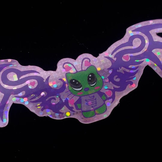 Alien Hello Kitty Inspired Tramp Stamp Glitter Sticker - Etsy