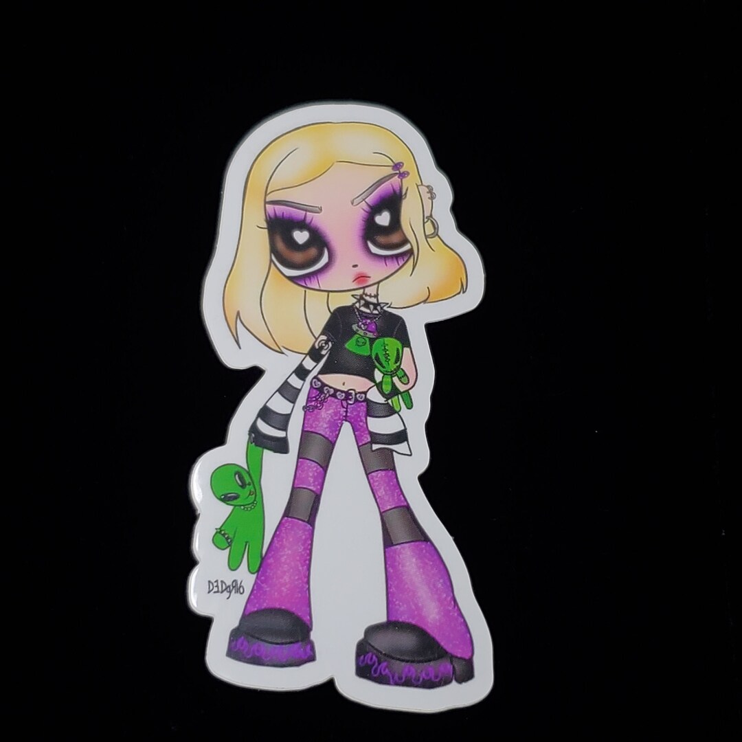 Alien Girl Plushie Sticker 90s Inspired - Etsy