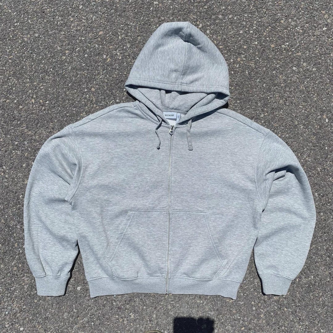 Weekday Boxy Fit Full-zip Hoodie - Medium - Etsy