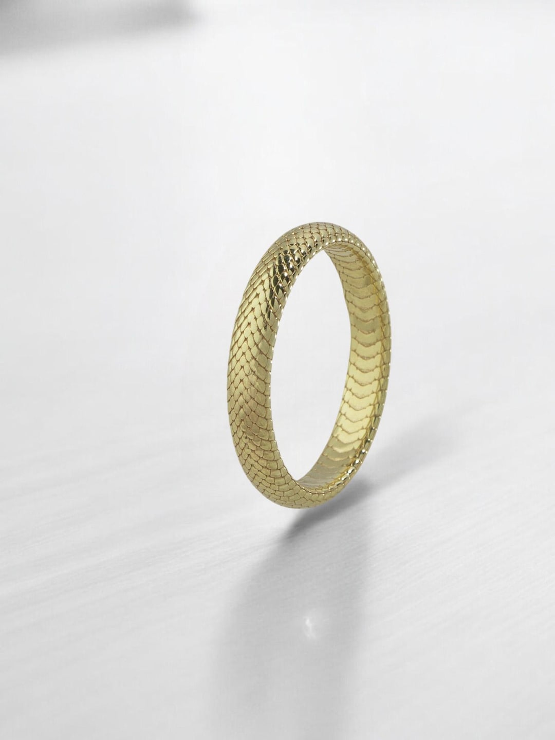 Snake Skin 14K Gold Band Ring, Unisex Promise Ring - Etsy Australia