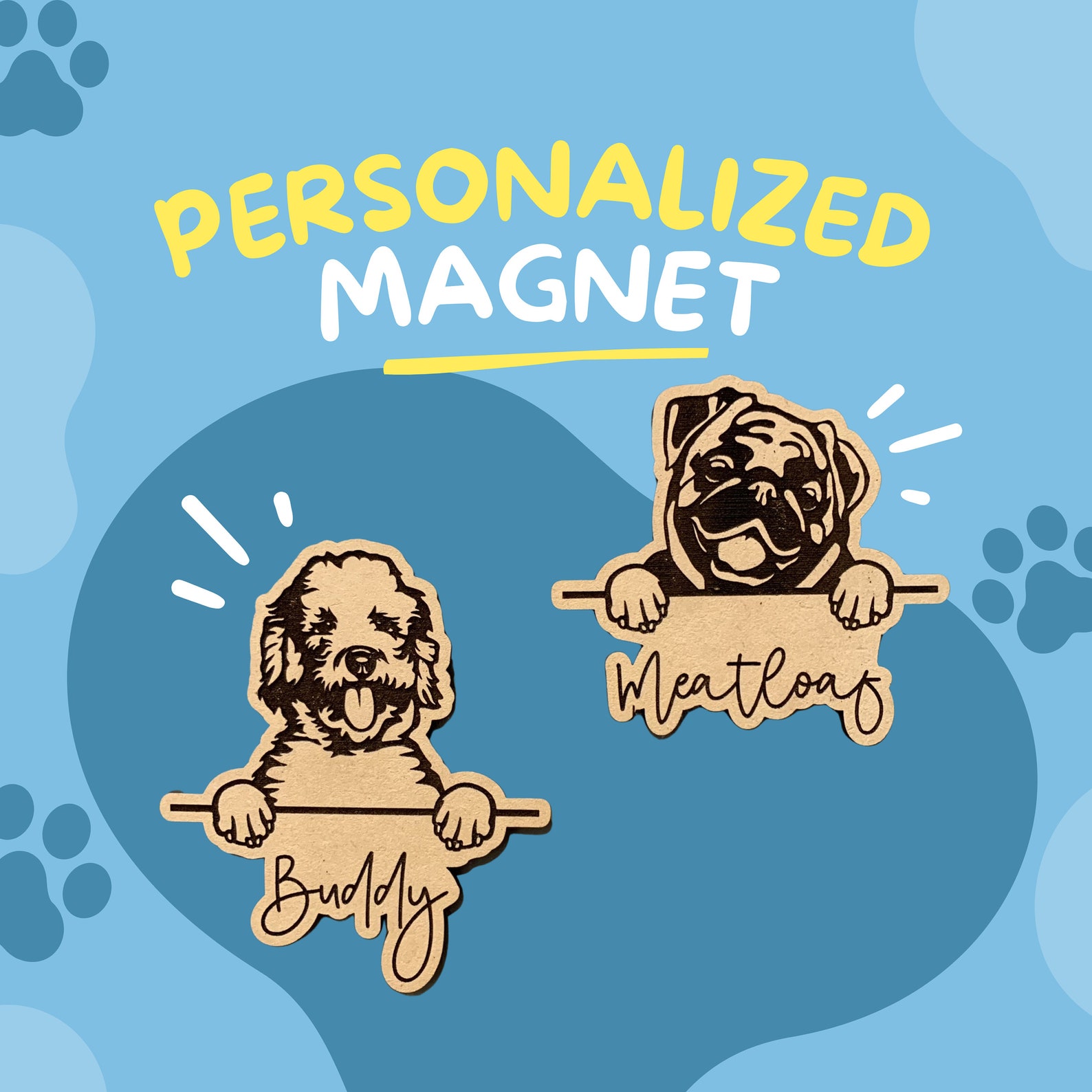 Personalized Dog Magnet 200 Breed's Laser Engraved Wood - Etsy