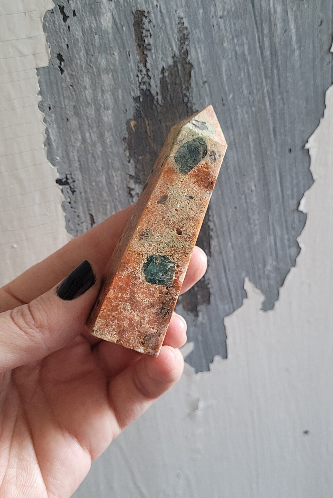 Sunstone With Apatite Point / Gorgeous and Colorful Rare Combination of ...