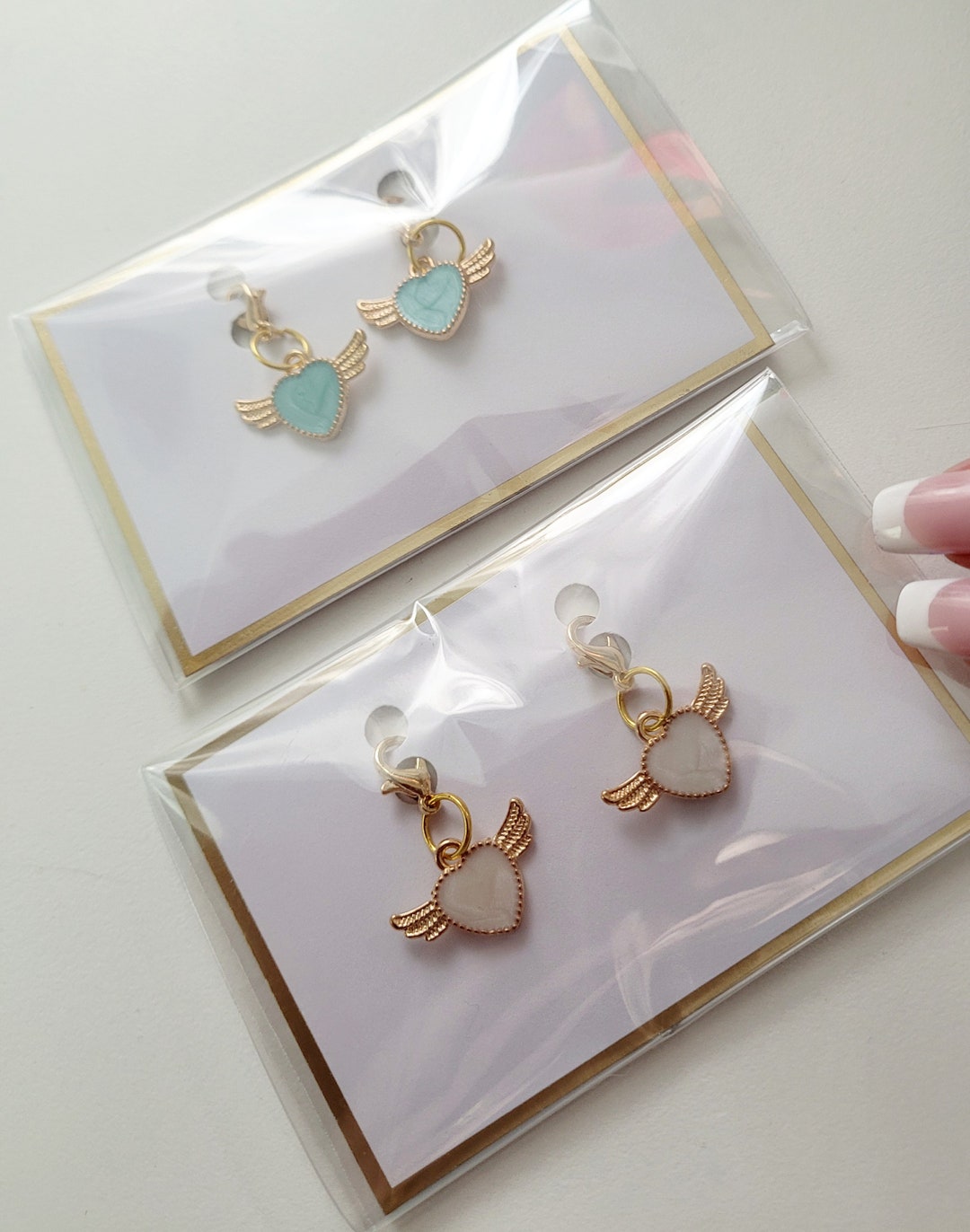 Stationary Set 2 Heart Charms Zipper Charm Stationary Accessories ...