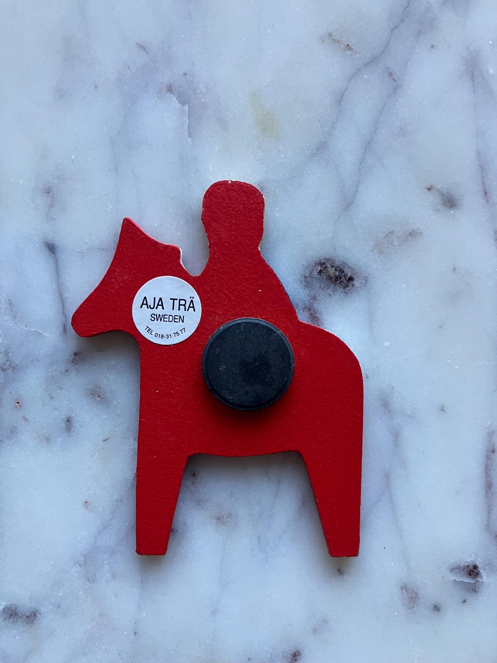 Vintage Hand Painted Wooden Sweden Souvenir Fridge Magnet - Red Horse ...