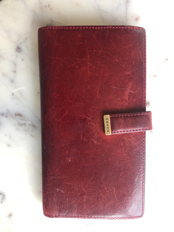 coach red burgundy leather - Gem