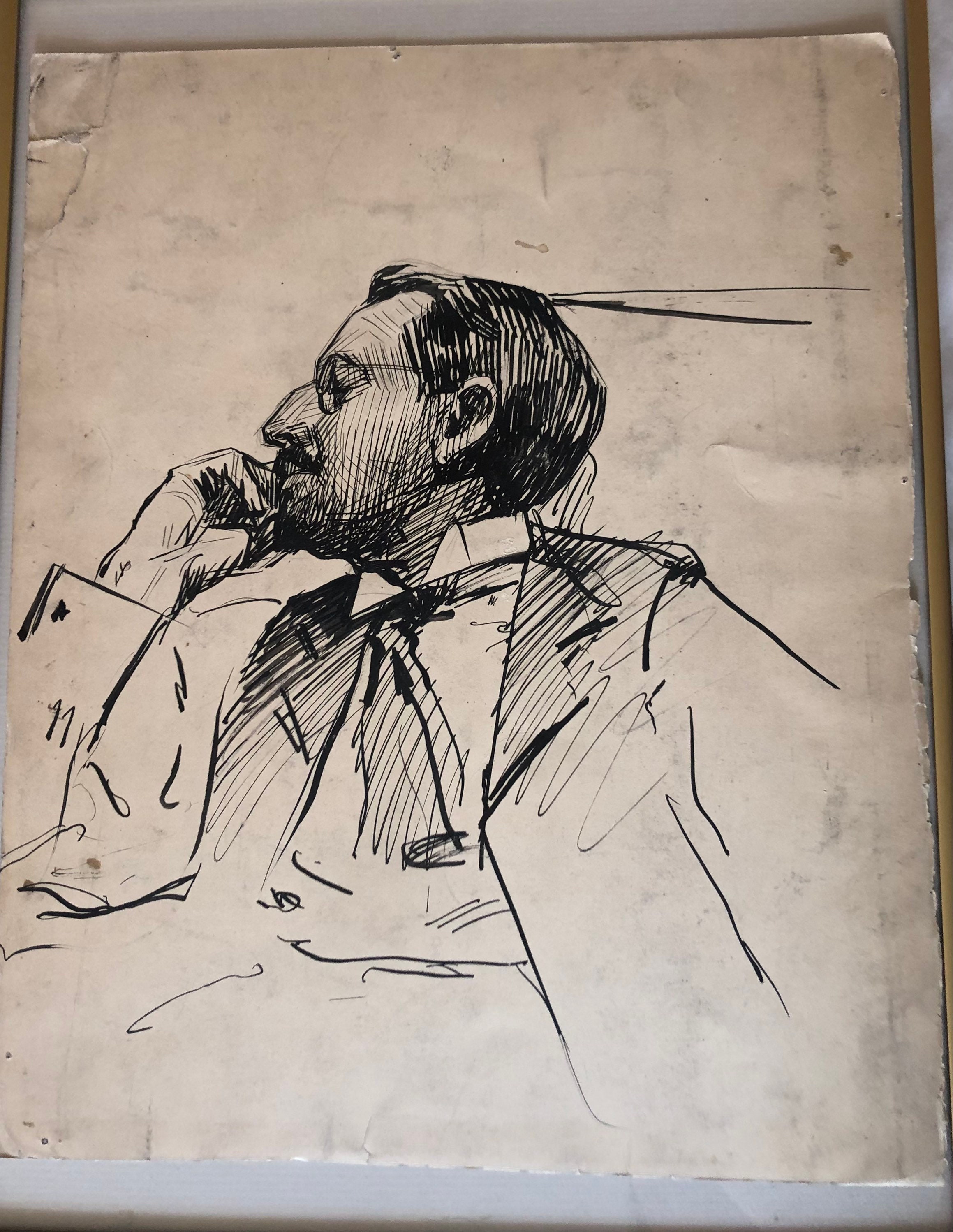 1920s Art - Two Ink and Charcoal Drawings -original Etching - Etsy