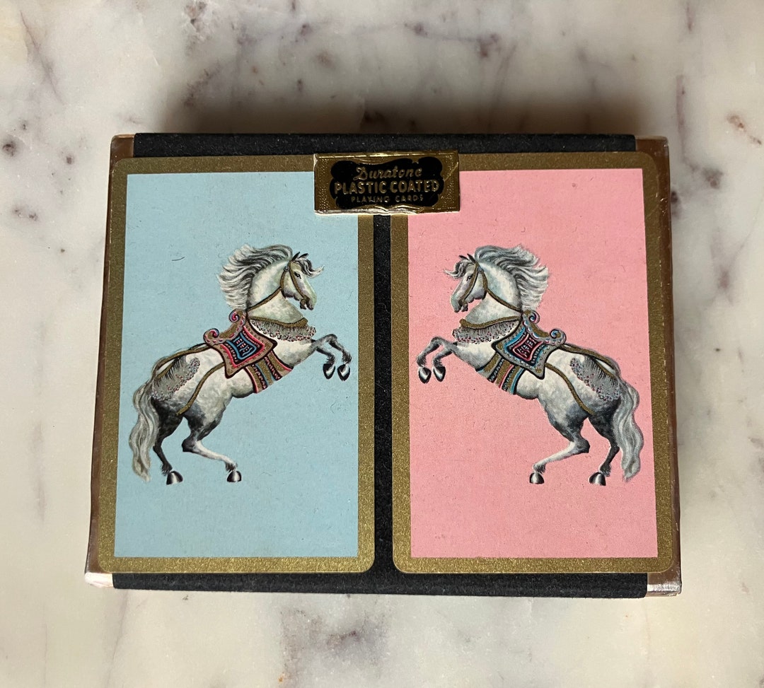 Vintage Duratone Plastic Coated Horse Playing Cards - Etsy