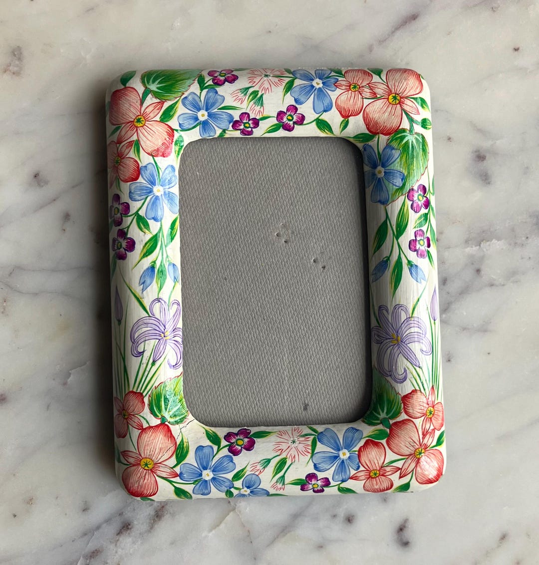 Unique Floral Picture Frame - Hand Drawn by Unknown Artist - Tabletop ...