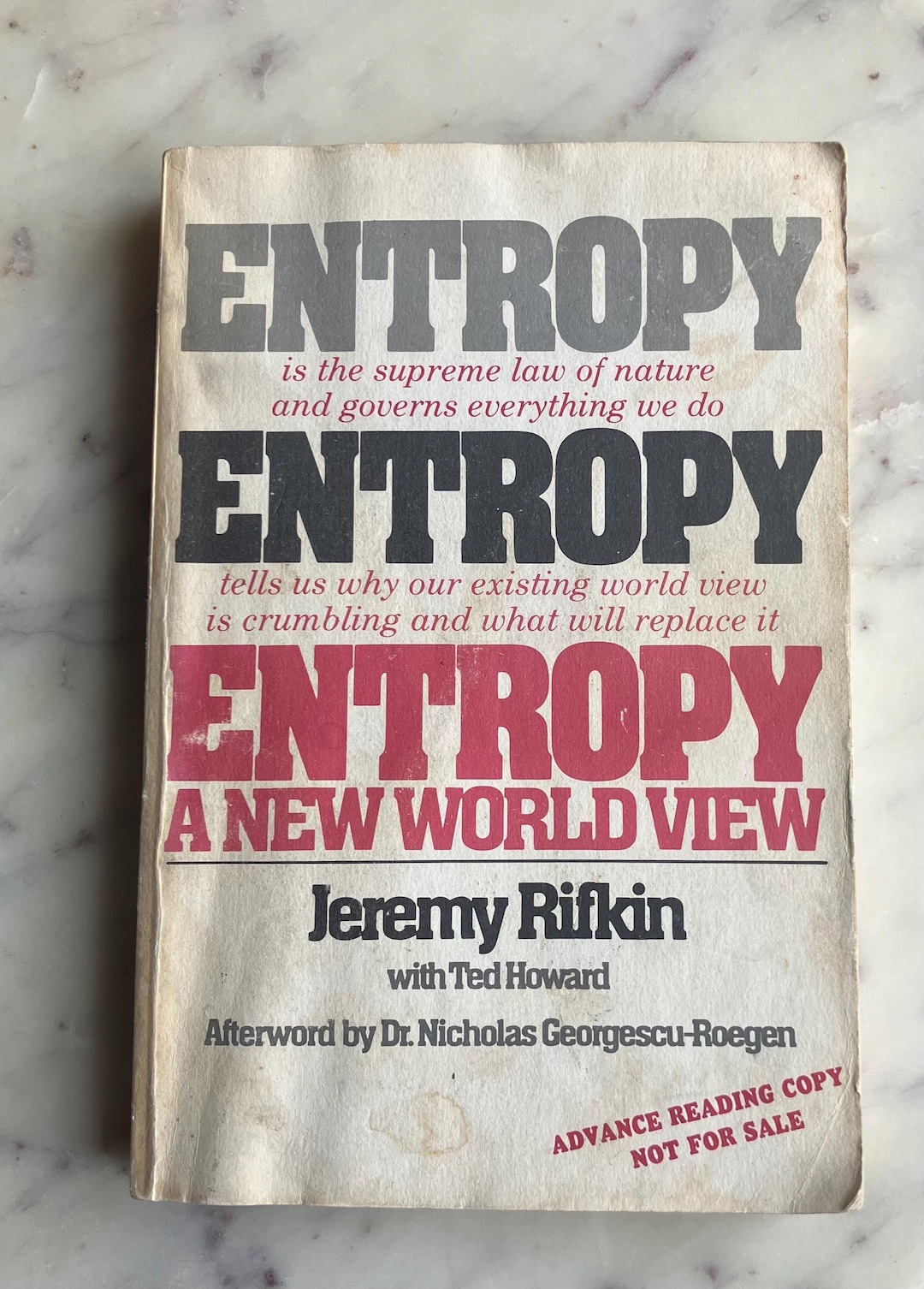 Rare Find - Advanced Readers Copy of Entropy by Jeremy Rifkin ...