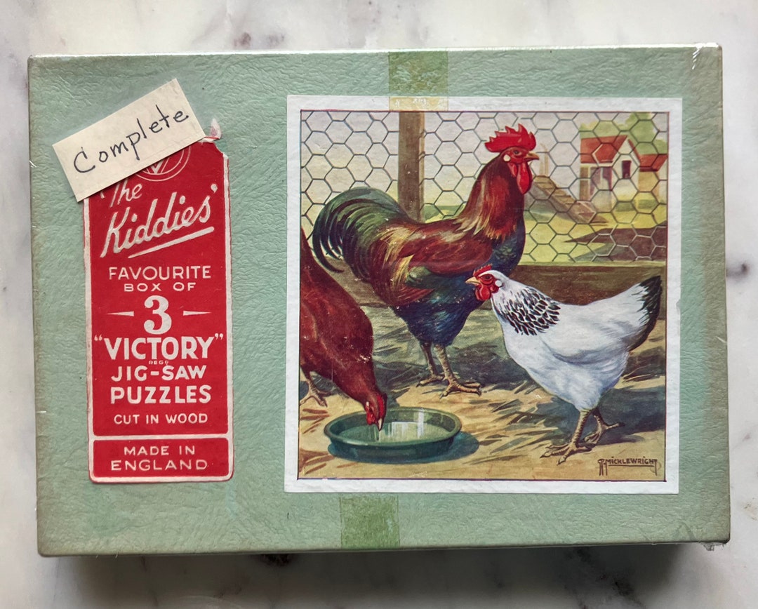 Complete Victory Chicken Puzzle - Made in England With Wood Cut Pieces ...
