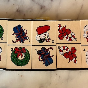 Vintage Christmas Dominoes Family Game - Etsy