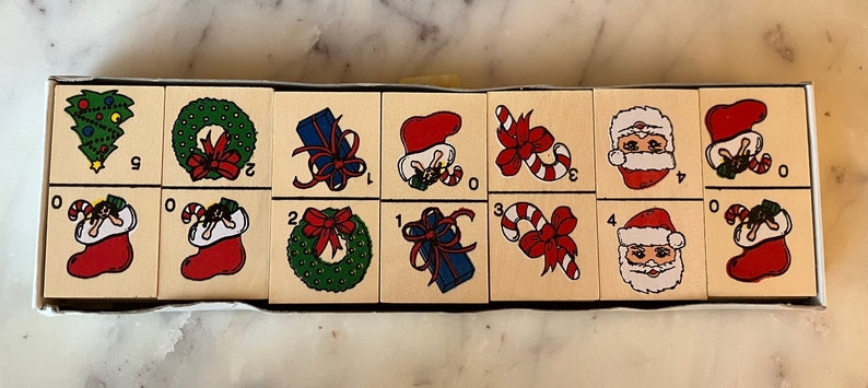 Vintage Christmas Dominoes Family Game - Etsy