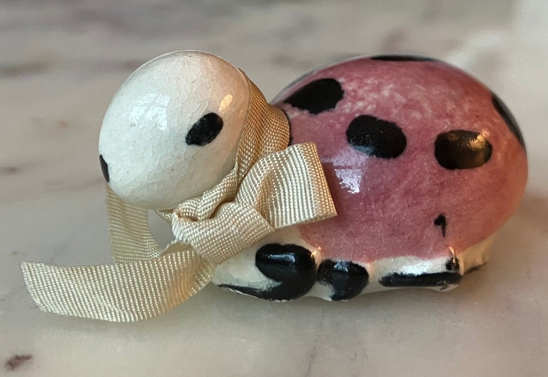 Vintage Hand Painted Ceramic Ladybug Figurine - Etsy