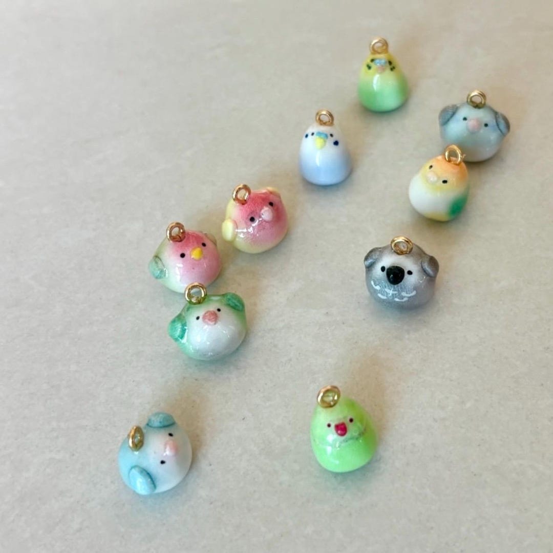 Parrot Pendant,clay Charm,quaker Monk Parakeet,african Grey,love ...