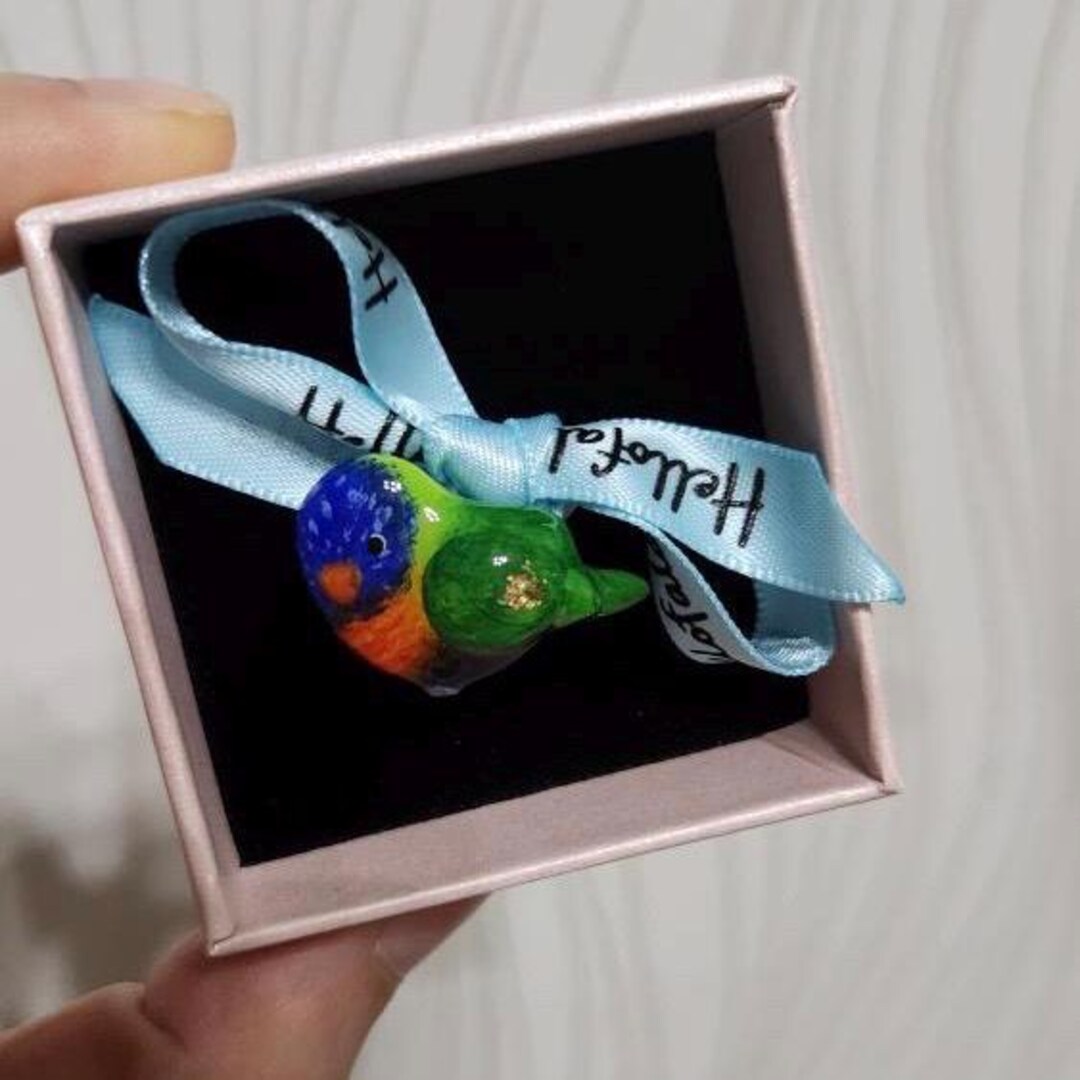 Parrot Ring,rainbow Lorikeet,bird Lovers Gift,clay Jewellery,cute ...