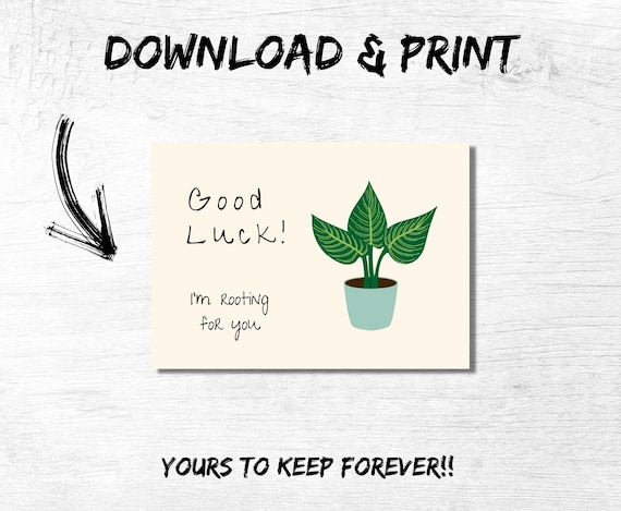 Printable Good Luck Card Instant Download 7x5inch Cards for - Etsy India