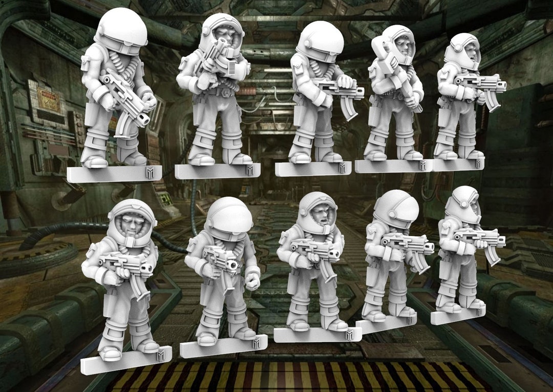 12 Spacemen With Guns - Set 1 - (set of 10 + 2 Randoms) - 28mm ...