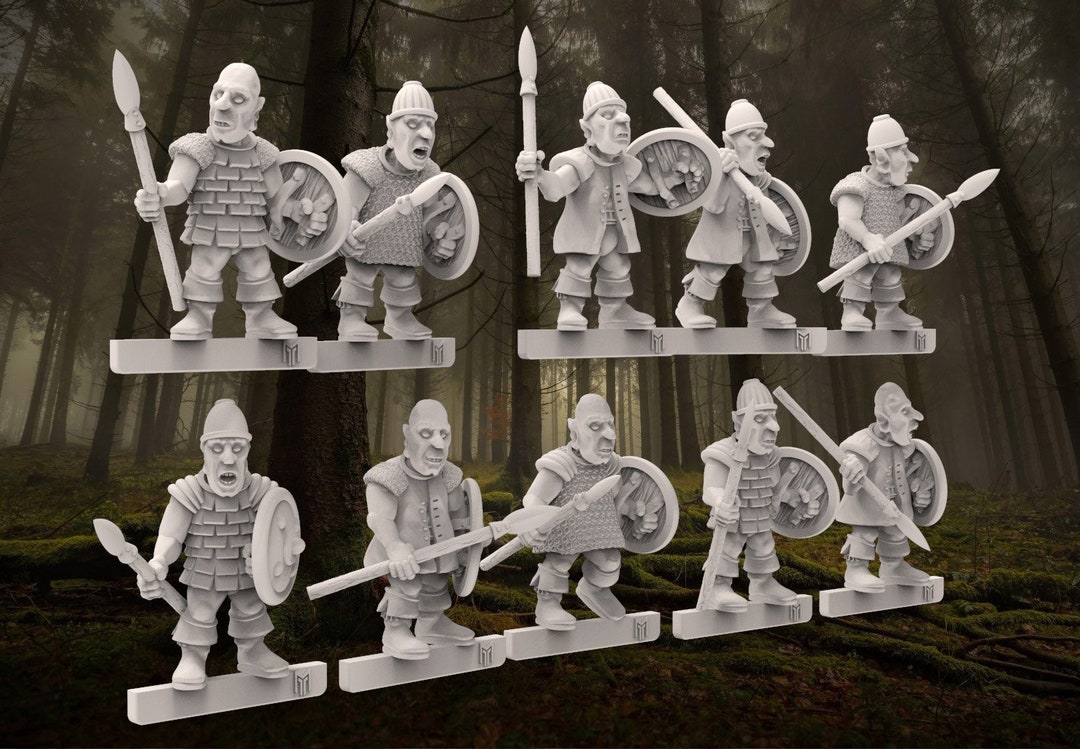 12 Red Orcs With Spears (set of 10 + 2 Randoms) - 28mm- Bigmrtong - Etsy