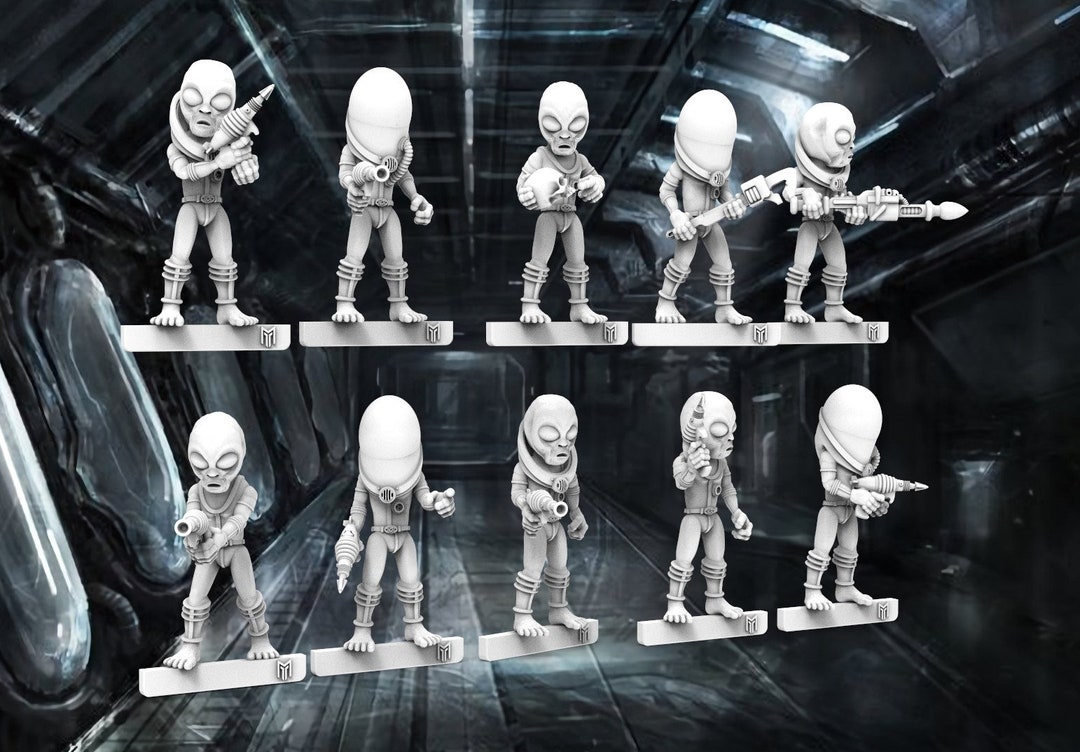 12 Grey Aliens With Anal Probe! (set of 10 + 2 Randoms) - 28mm ...