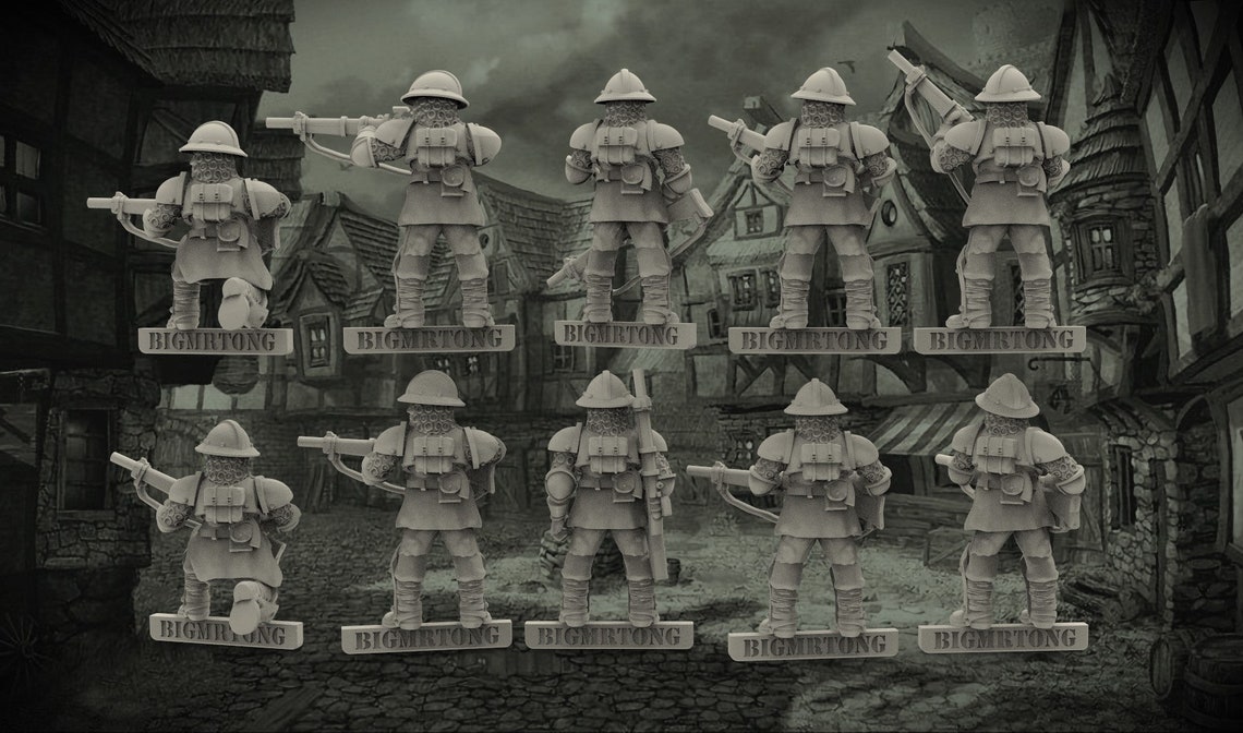 12 Town Militia (set of 10 + 2 Randoms) - 28mm- Bigmrtong - Etsy