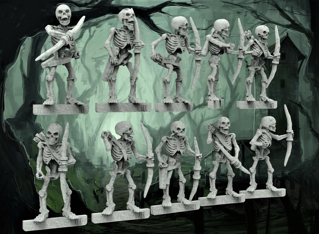12 Undead Skeleton Long Bowmen (set of 10 + 2 Randoms) - 28mm ...