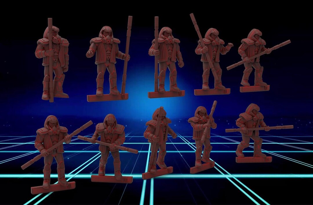12 TRON Red Guards (set of 10 + 2 Randoms) - 28mm- Bigmrtong - Etsy
