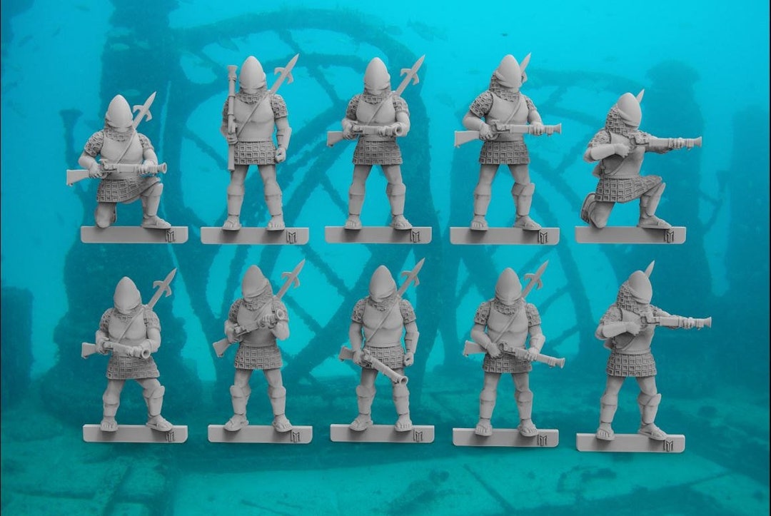 12 Atlantis Rifle Guardians (set of 10 + 2 Randoms) - 28mm- Bigmrtong ...