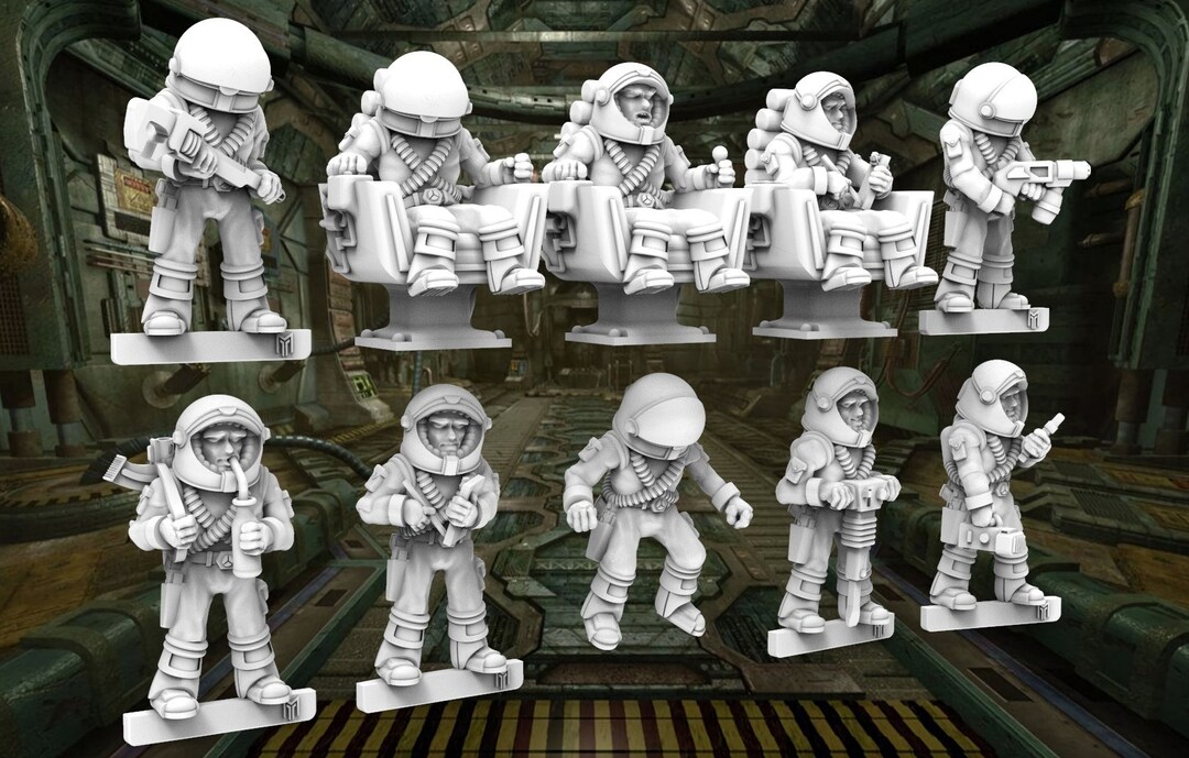 12 Spacemen With Guns - Set 2 - (set of 10 + 2 Randoms) - 28mm ...