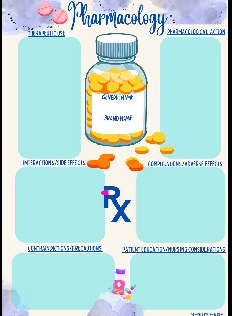 Pharmacy Note Taking Sheet, Nursing Students, Medication Technicians ...