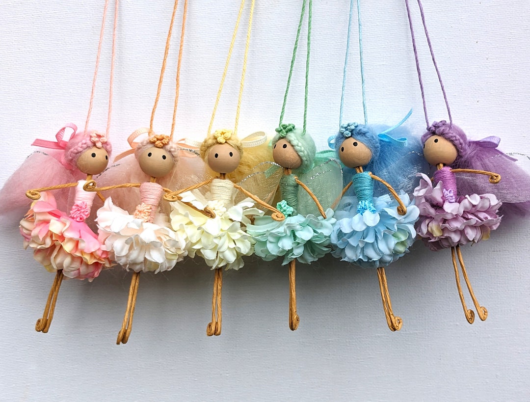 Frilly Flower Fairy Doll, Various Pastel Colours - Small Poseable ...