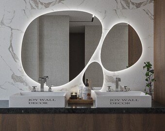 Irregular Backlit Mirror - Etsy
