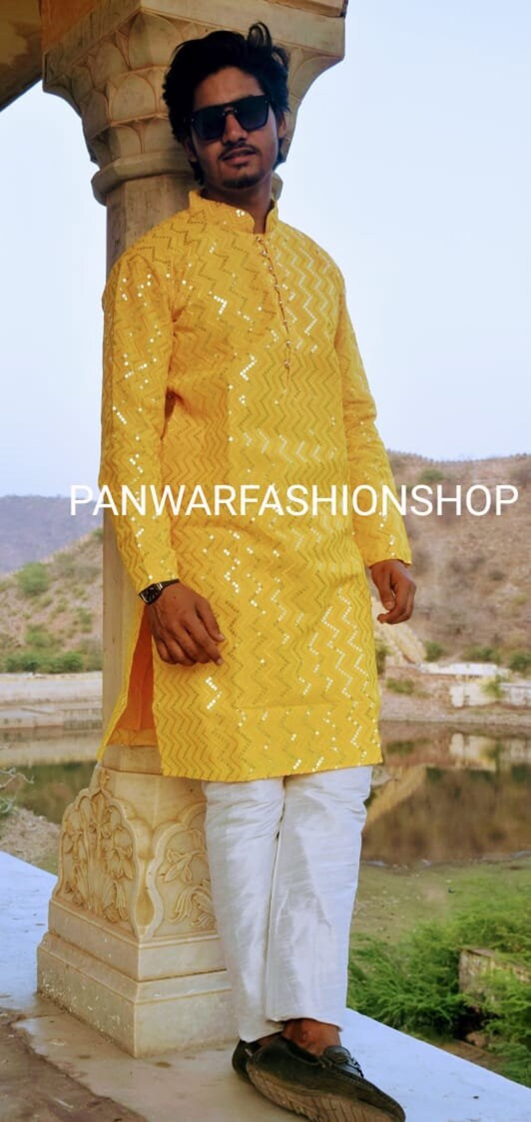 Mens Kurta100% Georgette Parpal Color Kurta/ Mens Kurta - Etsy