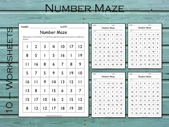 Printable Number Maze 1-10 Worksheets Number Recognition - Etsy