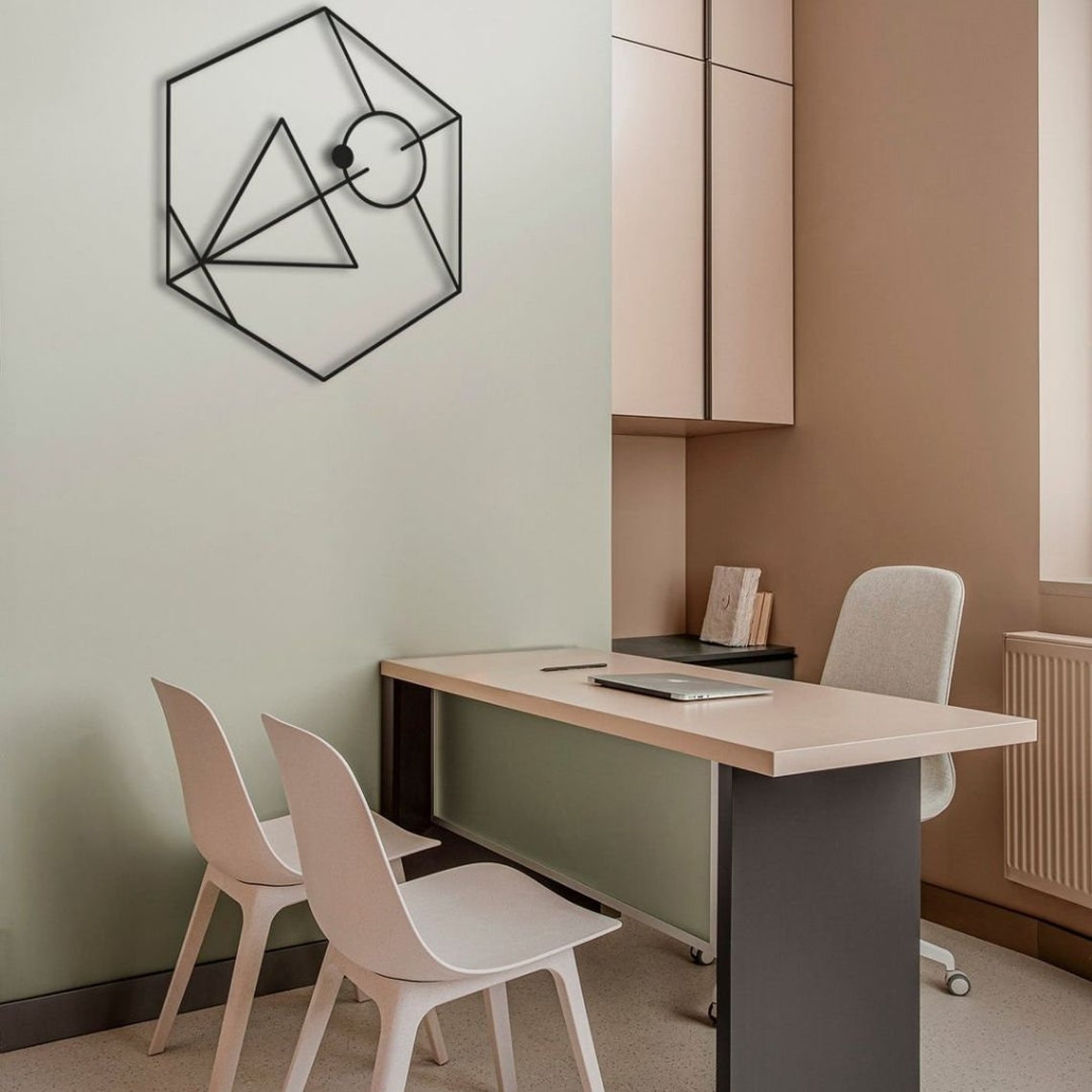 Unique Triangle Eyes Metal Wall Art Modern Abstract Decor Piece ...