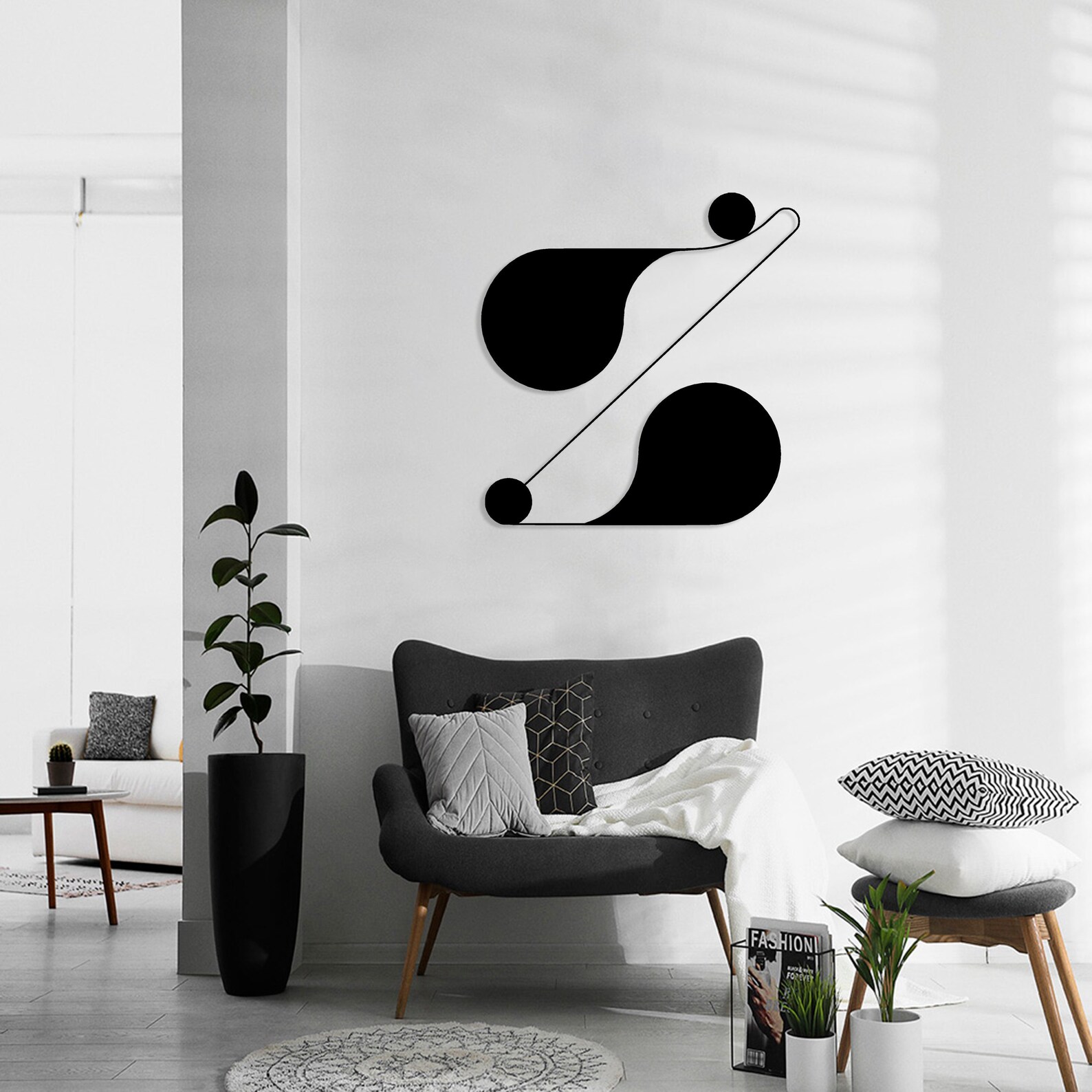 Metal Wall Art Line Abstract Art Metal Wall Decor Minimalist Wall Art ...