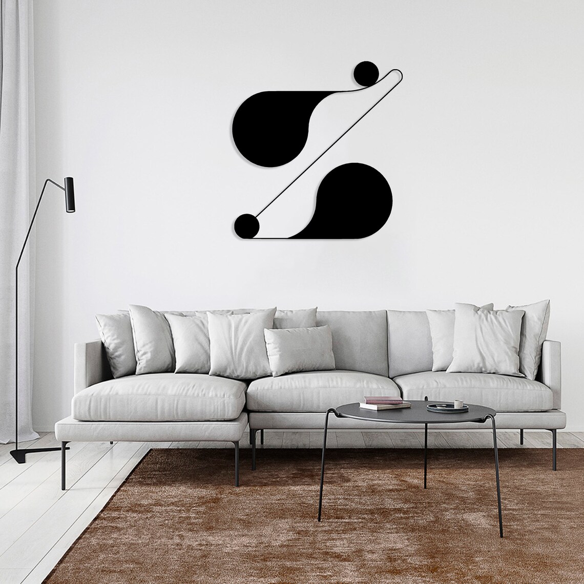 Metal Wall Art Line Abstract Art Metal Wall Decor Minimalist Wall Art ...