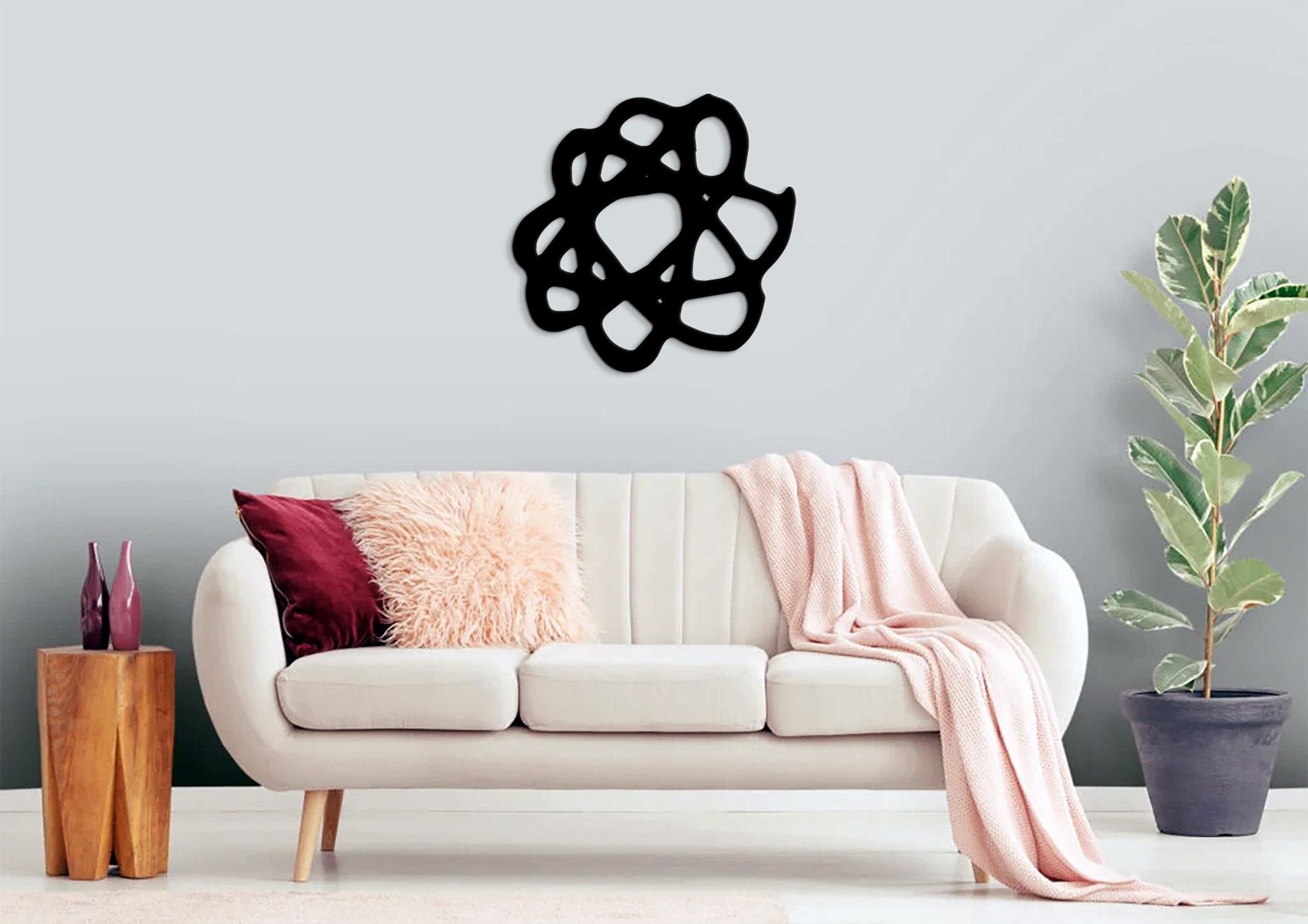Metal Wall Art Line Abstract Art Metal Wall Decor Minimalist Wall Art ...