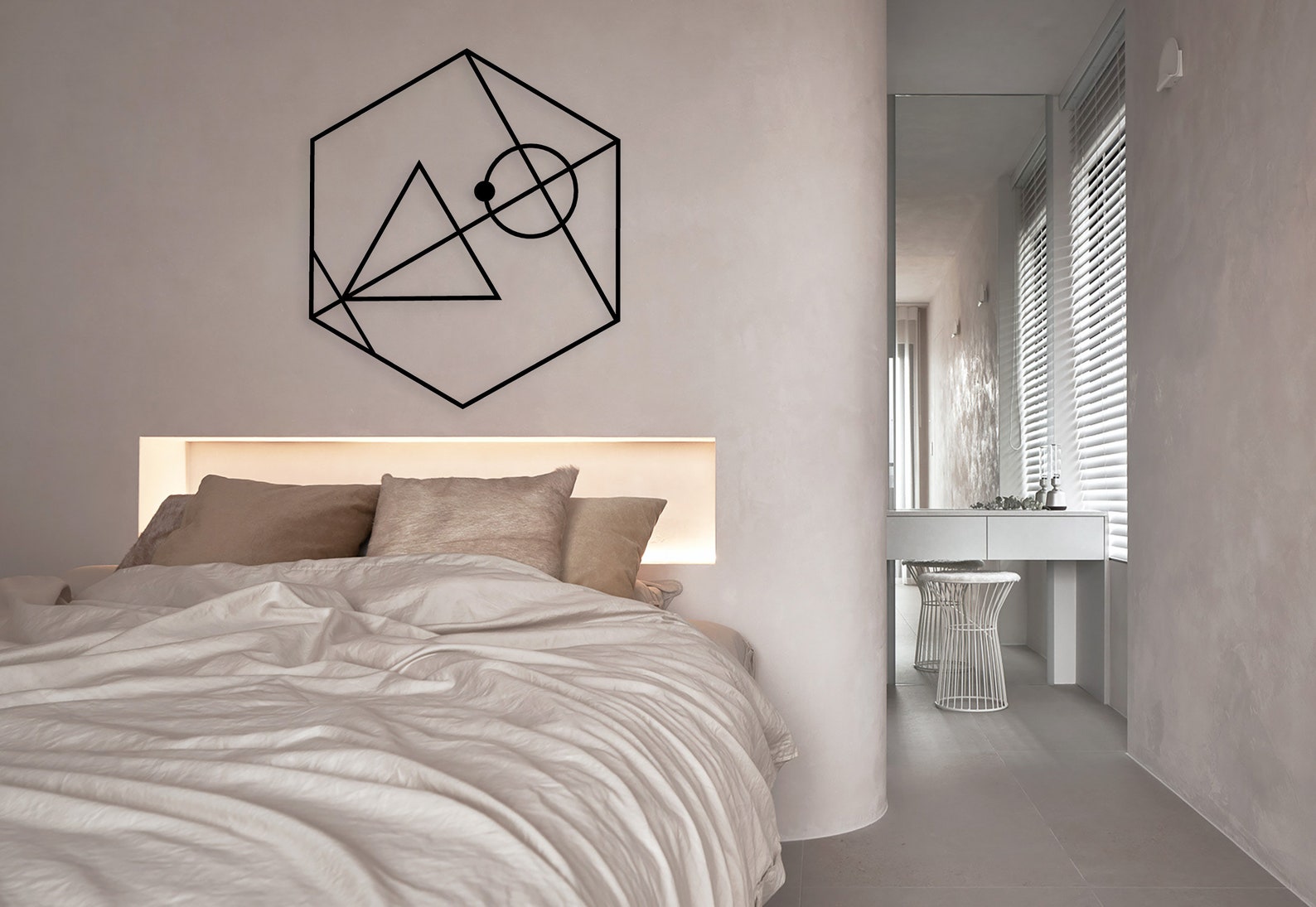 Unique Triangle Eyes Metal Wall Art Modern Abstract Decor Piece ...