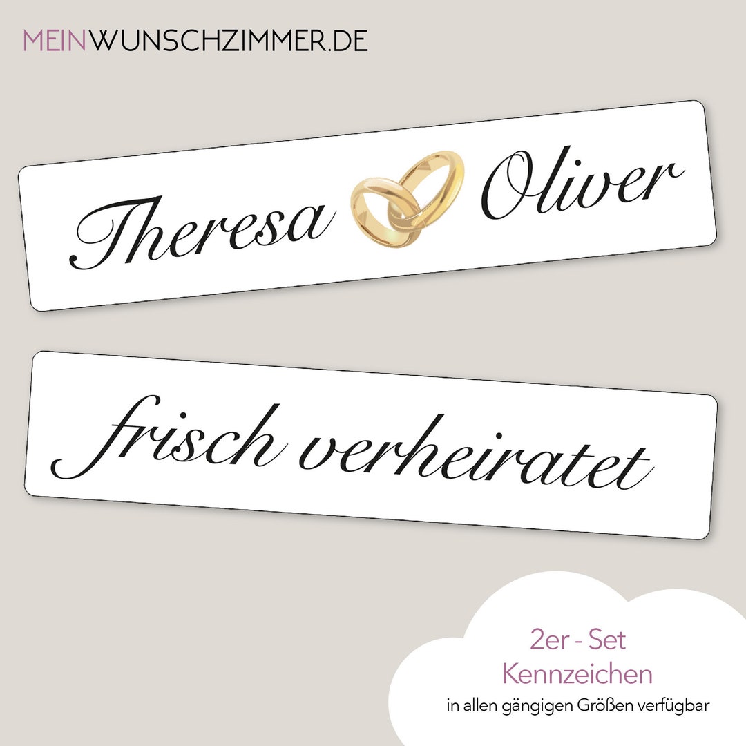 License Plate Wedding Various Sizes, Car Sign, Marriage, Wedding, Newly ...