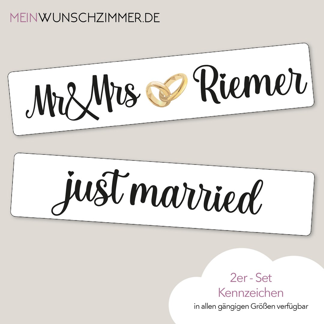 License Plate Wedding Different Sizes, Car Sign, Marriage, Wedding ...