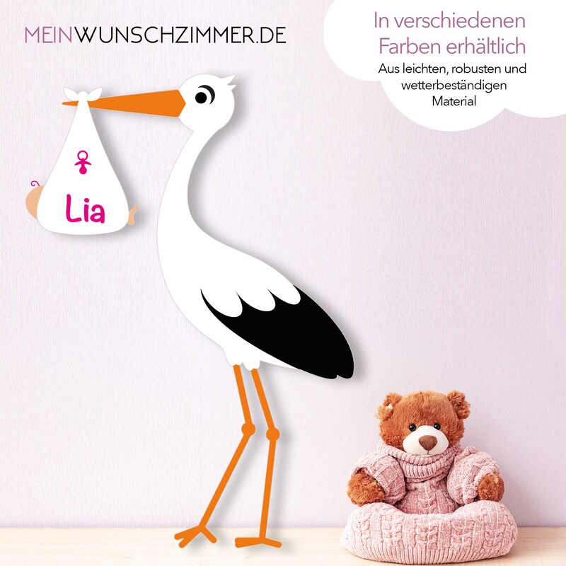 Holz storch zur geburt - Etsy.de